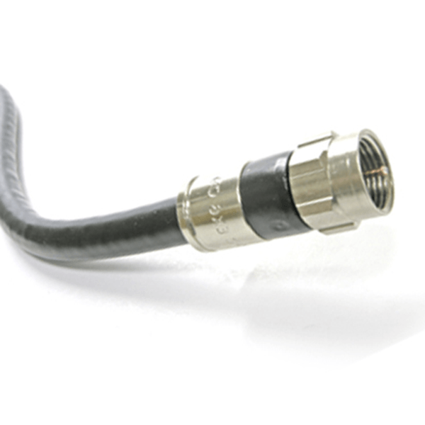 PPC Jumper HFC RG6 Trishield 0.5m White, Black Finger Tighteners - C-COR